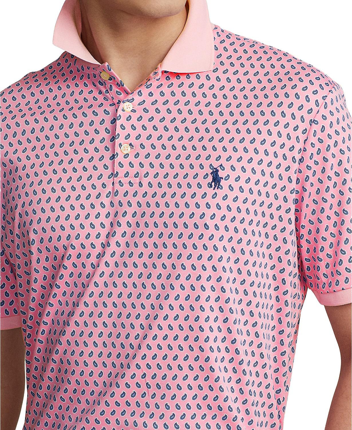 【男款】Soft Cotton Paisley 经典版Polo衫 13003218 Paisley Foulard Carmel Pink ...