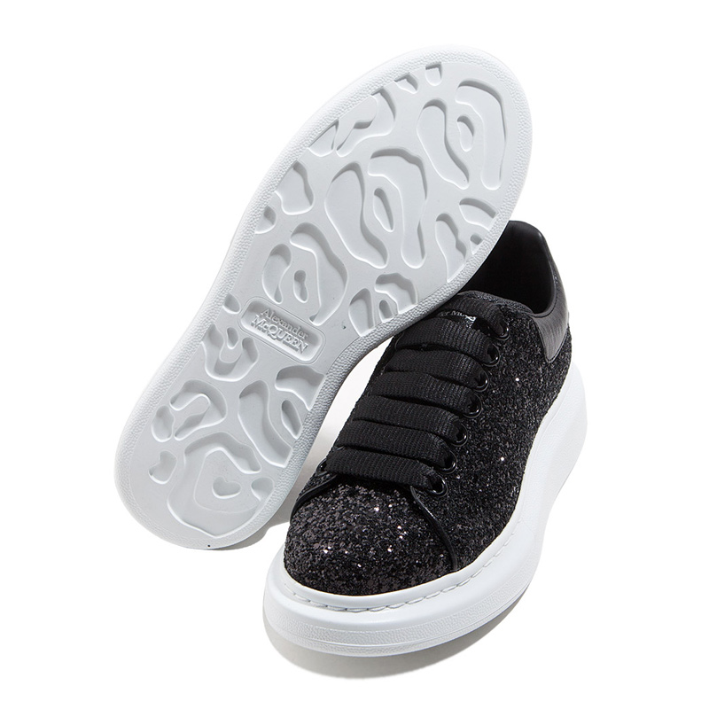 QHSS19 Alexander McQueen 亚历山大·麦昆 女士黑色闪光运动鞋 553771-W4EY4-1000 - 全民海淘 纵有 ...