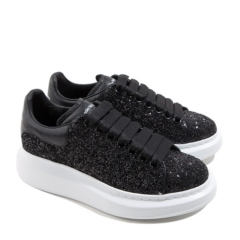 QHSS19 Alexander McQueen 亚历山大·麦昆 女士黑色闪光运动鞋 553771-W4EY4-1000 - 全民海淘 纵有 ...